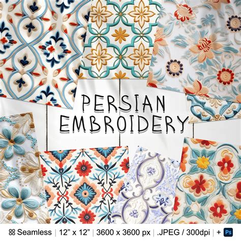 157 Persian Fabric Seamless Pattern Arabesque Embroidery Digital Seamless Pattern 3d Digital