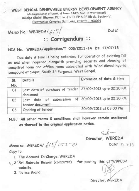 Corrigendum Order Wbreda An Organisation Under The Department Of