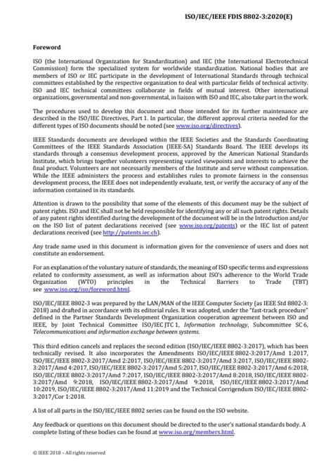 ISO IEC IEEE FDIS 8802 3 Telecommunications And Exchange Between Information Technology Systems