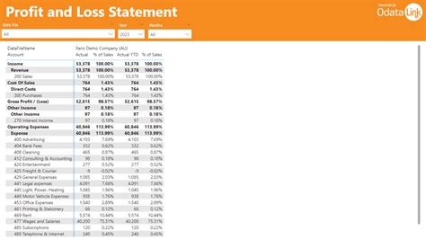 Profit And Loss Power Bi Reports For Xero Odatalink