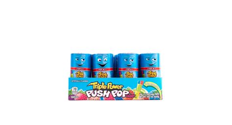 Triple Power Push Pop Candy Fruity Flavored Bulk Box 12 Oz 16 Ct
