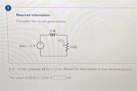 Solved Required Information Consider The Circuit Given Chegg