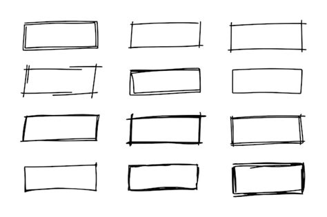 Premium Vector Hand Drawn Doodle Vector Rectangle Frames Grungy