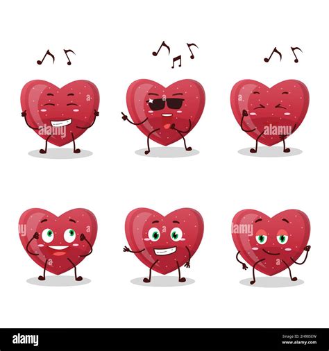 An Image Of Red Love Gummy Candy Dancer Cartoon Character Enjoying The