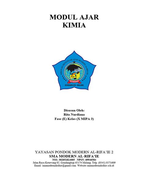 Modul Ajar Kimia Di Sekitar Kita Pdf