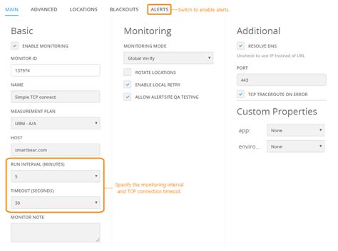 Creating A TCP Monitor AlertSite Documentation