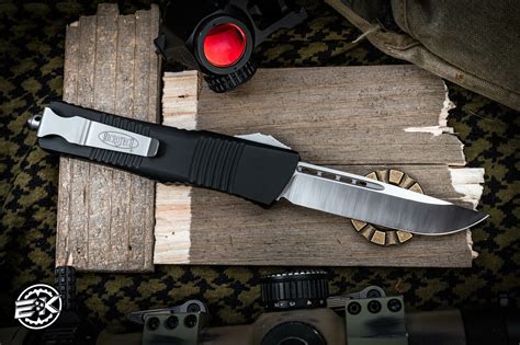 Preowned Microtech Combat Troodon Otf Knife Black 38 Drop Point