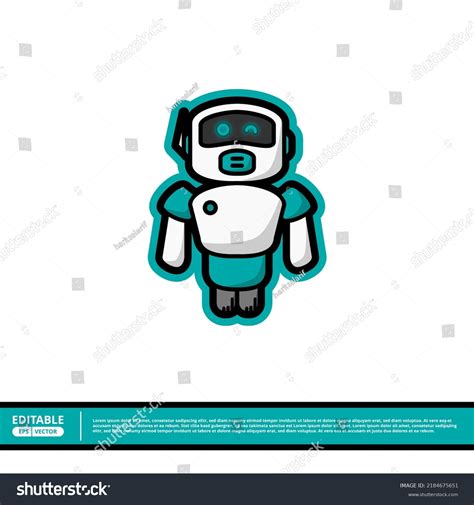 Cute Smiling Robot Vector Illustration Isolated Stock Vector Royalty Free 2184675651
