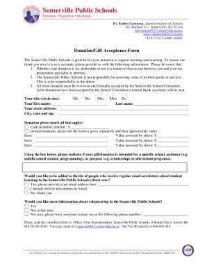 Fillable Online Donation Gift Acceptance Form Fax Email Print PdfFiller