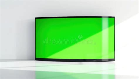 Curved Green Screen Tv Mockup Stock Illustration Illustration Of