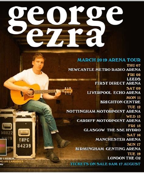 George Ezra March 2019 Arena Tour 09 March 2019 Mands Bank Arena