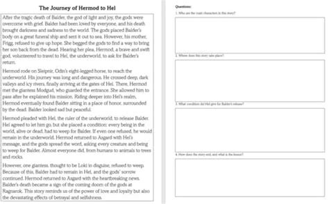 Norse Viking Mythology Reading The Journey Of Hermod To Hel Tpt