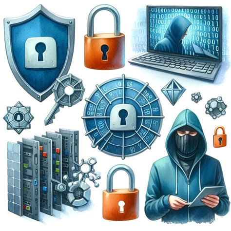 Cybersecurity Elementsicons Icon Set Symbol Computer Laptop Security