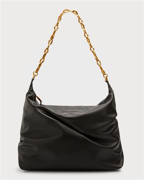 The Row Leo Large Saddle Hobo Bag In Leather Neiman Marcus