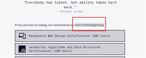 the start at the beginning button not working freecodecamp support