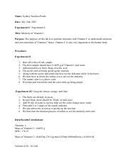 Understanding Vitamin C Concentrations In Fruit Juices Course Hero