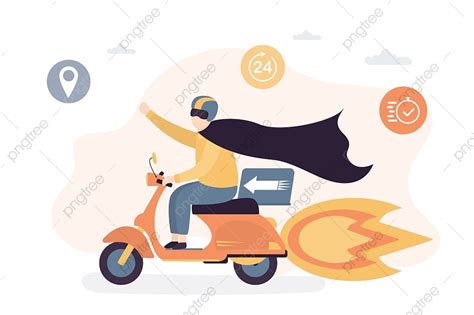 有趣的送貨員騎摩托車 英雄 摩托車 與向量圖案素材免費下載，png，eps和ai素材下載 Pngtree
