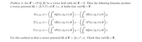 Solved Problem 2 Let F Pq R Be A Vector Field With Div