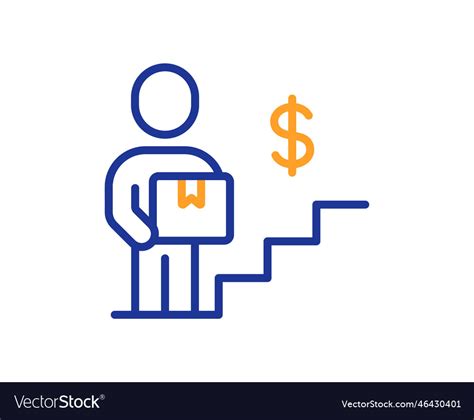 Delivery Man Line Icon Courier With Package Sign Vector Image