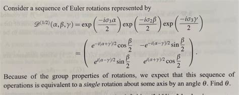 Solved Consider A Sequence Of Euler Rotations Represented By