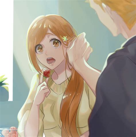 Inoue Orihime And Kurosaki Ichigo Bleach Drawn By Isbivm Danbooru