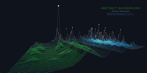 추상 배경 그리드 데이터 점 시끄러운 그물 통 어두움 가상 공간의 기술 와이어프레임 개념 데이터 Plexus 비즈니스 과학 및 기술 데이터 분석을 위한 Banner 빅
