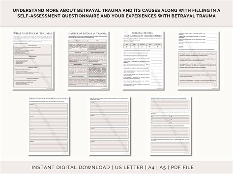 Betrayal Trauma Workbook Printable Trauma Healing Journal Therapy