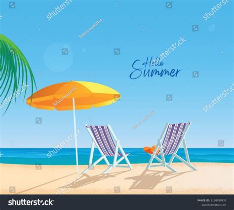 Summer Beach Vector Illustration Background Stock Vector Royalty Free