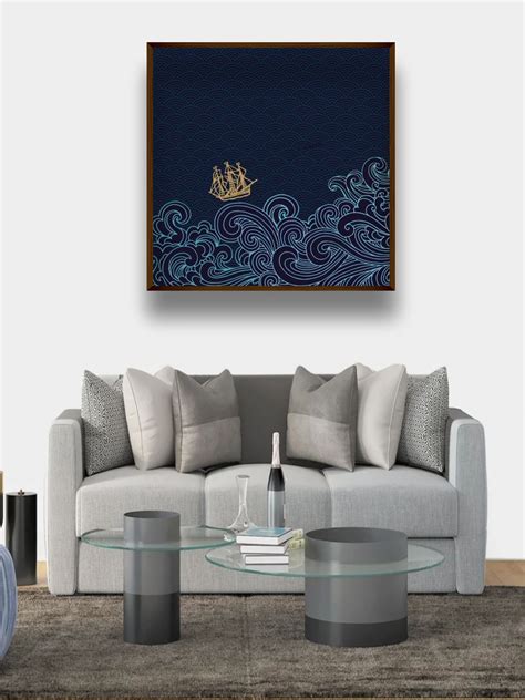 Buy The Art House Navy Blue Abstract Framed Wall Painting Wall Art For Unisex Myntra