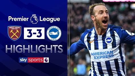 West Ham 3 3 Brighton Var Awards Glenn Murray Equaliser As Seagulls