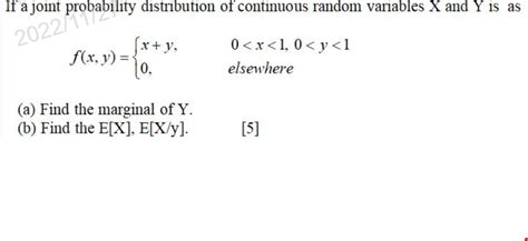 Solved If A Joint Probability Distribution Of Continuous