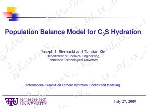 Pdf Population Balance Model For C3s Hydration Ttu Cae 200907