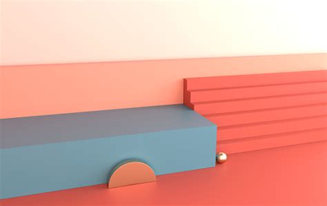 기하학적 인 모양으로 3d 렌더링 된 인테리어 바닥에 연단 플랫폼의 집합 제품 프리 젠 테이 션을 위한 계단 배경을 모의 최소한의 디자인에 추상적 인 구성 파스텔 색상 0