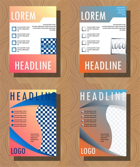 전단지 디자인 서식 파일 브로셔 연간 벡터 집합 Ai Eps Uidownload