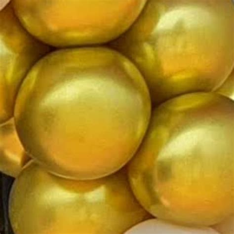 Balão De Látex 9 Polegadas Alumínio Cromado Amarelo Mostarda Com 25