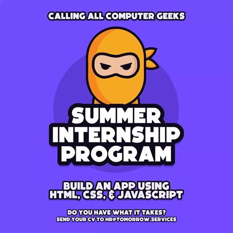 Summerinternship Coding Html Javascript Css Development Tomorrow Services