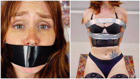 Rope And Tape Bondage Escape Fail Jinas Gagged Struggle In Fetish Lingerie 4k Jina Adam