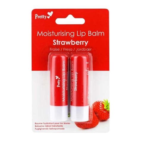 Wholesale Pretty Strawberry Moisturising Lip Balm 2 Pack Homeware