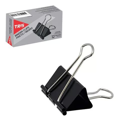 Prendedor De Papel Tris Mm Preto Un Mercadolivre