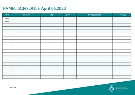 42 Fillable Panel Schedule Templates Excel Word ᐅ TemplateLab