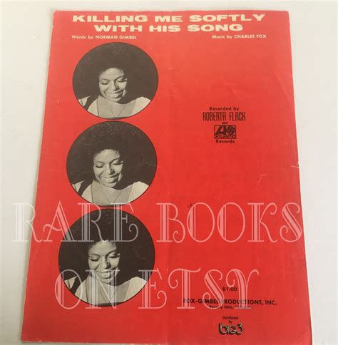 Roberta Flack Killing Me Softly Sheet Music Wall Art Home Etsy