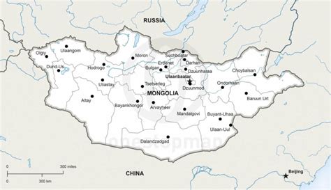 Free Vector Map Of Mongolia Outline One Stop Map
