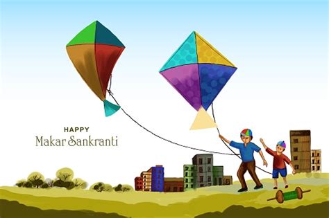 인도 배경의 축제에 대 한 행복 한 Makar Sankranti 다채로운 연 1월에 대한 스톡 벡터 아트 및 기타 이미지 1