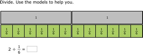 IXL Divide Whole Numbers By Unit Fractions Using Models Grade Maths Practice