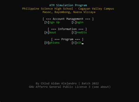 GitHub ChlodAlejandro ATM A C ATM Simulator That I Made During Grade 8
