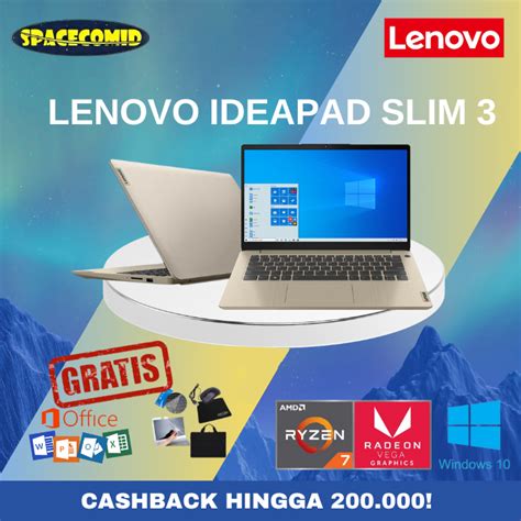 Lenovo Ideapad Slim Amd Ryzen U Gb Ram Gb Ssd Fhd Lazada Indonesia