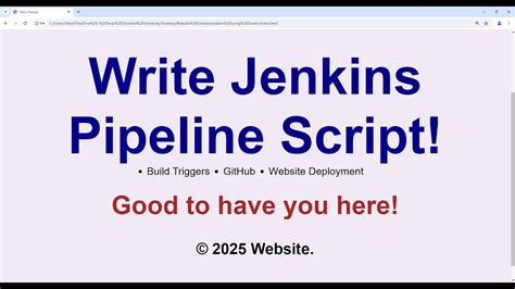 Cicd Jenkins Pipeline Build Triggers Automation In Website Deployment Youtube