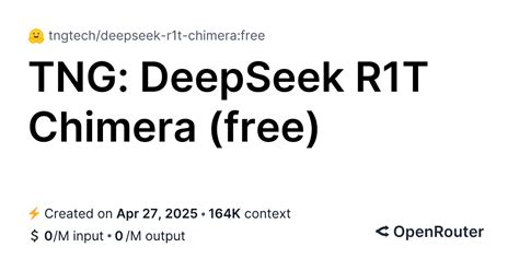 Deepseek R1t Chimera Free Api Providers Stats Openrouter
