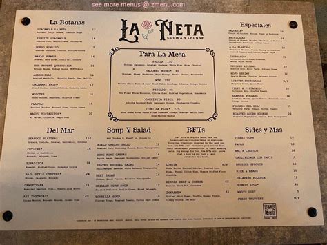 Online Menu Of La Neta Cocina Y Lounge Restaurant Las Vegas Nevada