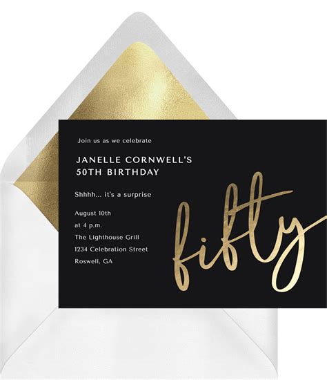 Script Fifty Invitations In Black